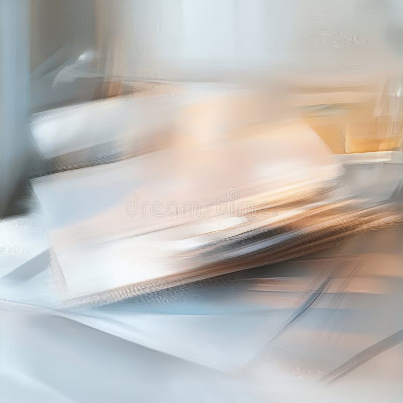 A Blurry Image of a Pile of Papers Stock Illustration - Illustration of ...