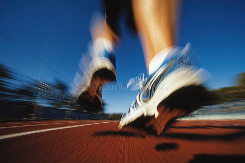 Blurry Image of a Runner on a Track Capturing Motion and Athleticism ...