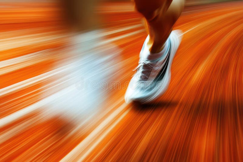 Blurry Image of a Runner on a Track with Indistinct Background Details ...