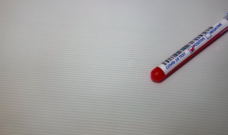 Blurry Image of a Sample Blood in Test Tube of Coronavirus Covid-19 ...