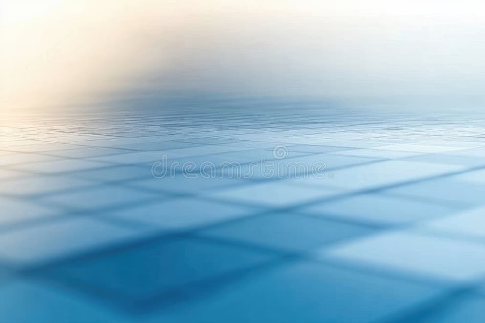 Blurry Image Showcasing a Blue Tiled Floor with Intricate Patterns and ...