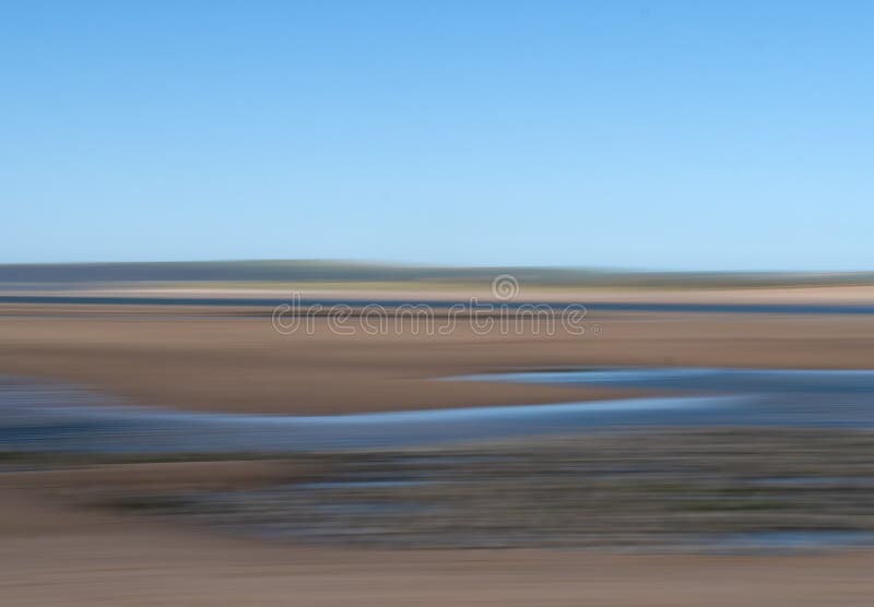 Blurry Landscape Background, Generic Sandy Coastal Scene. ICM. Stock ...