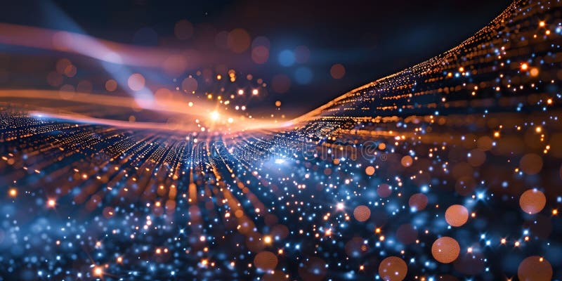 Blurry Line of Colorful Light Streaks Captured at Night Stock Image ...