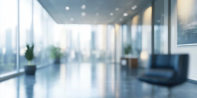 Blurry Modern Office Scene with Natural Light. Stock Illustration ...