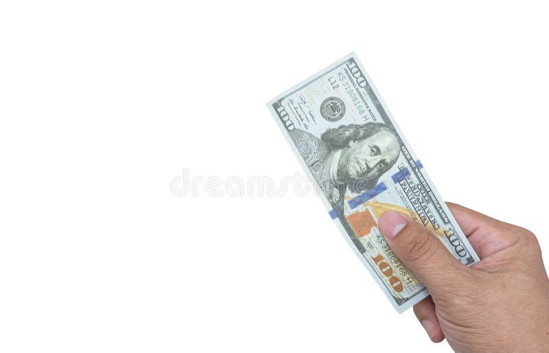 Blurry Money Dollars in Hand Isolation on White Background Stock Photo ...