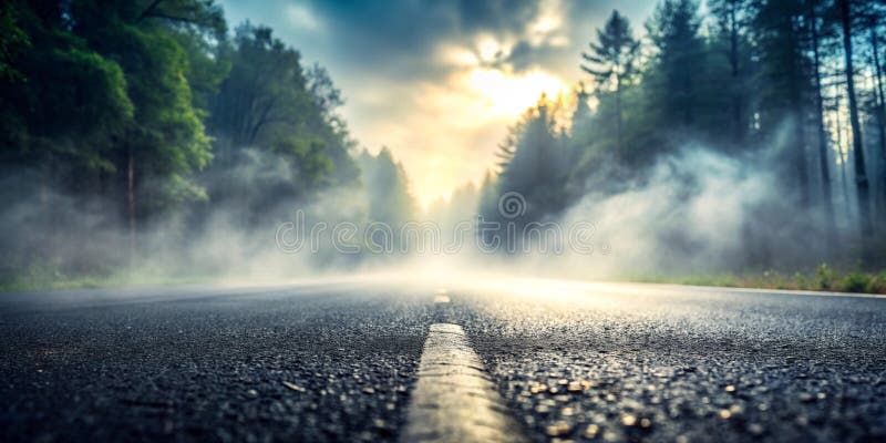 Blurry Outdoor Asphalt with Misty Effect Stock Illustration ...