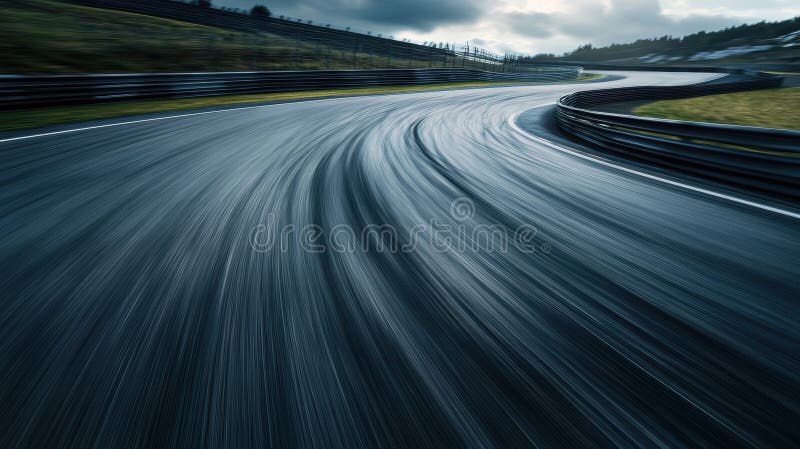A Blurry Photo of a Curve on a Race Track Stock Illustration ...