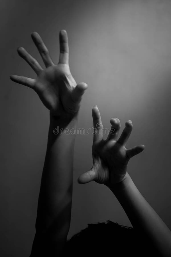 Blurry Photo of Hand Raising Stock Photo - Image of scare, hope: 80522106