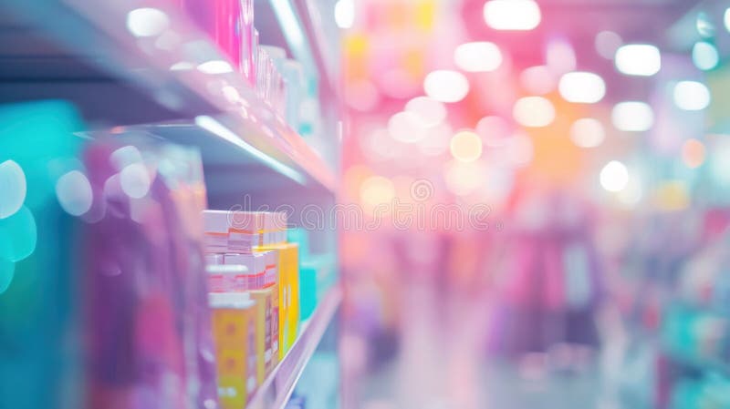 A Blurry Photo of a Store Aisle with Many Different Items, AI Stock ...