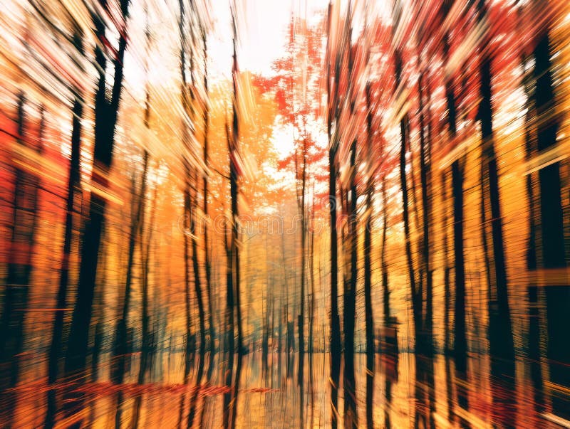 A Blurry Photo of Trees in the Woods Stock Illustration - Illustration ...