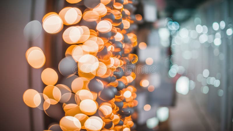 A Blurry Picture of a Bunch of Lights that are on, AI Stock Image ...