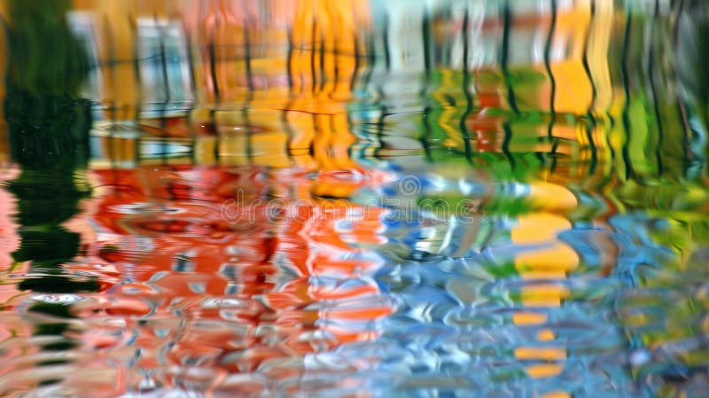 A Blurry Picture of a Colorful Reflection in Water, AI Stock Image - Image of reflection ...