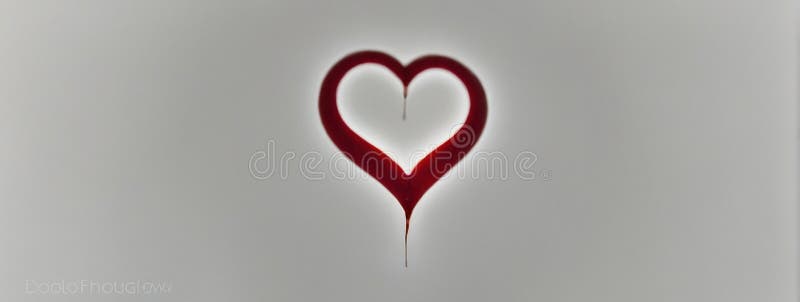 A Blurry Red Heart Painted on a White Background, Red Heart with Blood ...