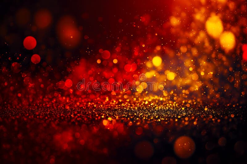 Blurry Red and Yellow Background with Lot of Small Lights on it ...