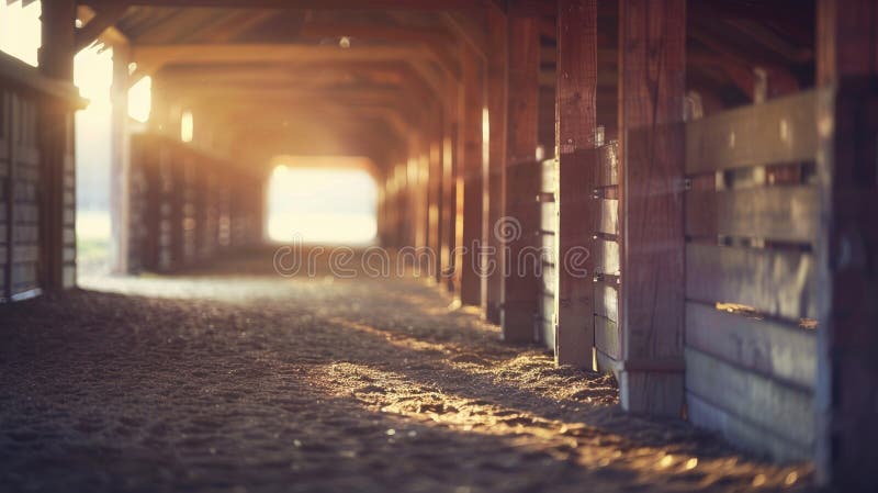 Blurry Rustic Horse Stable Open Stall Doors Warm Countryside Tones ...