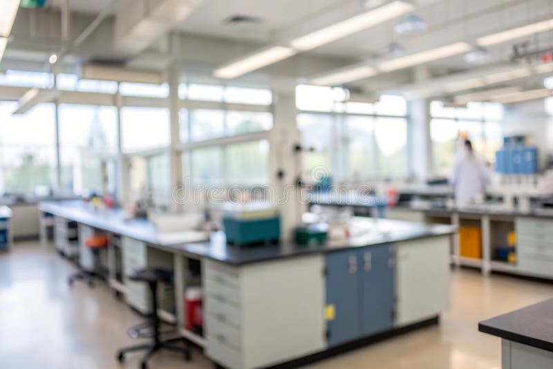 Abstract Blurred Science Lab Interior Stock Illustration - Illustration ...