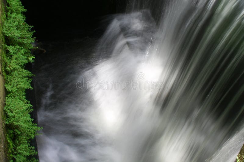 Blurry and Slow Exposure in Rushing Waterfall Motion Stock Image ...