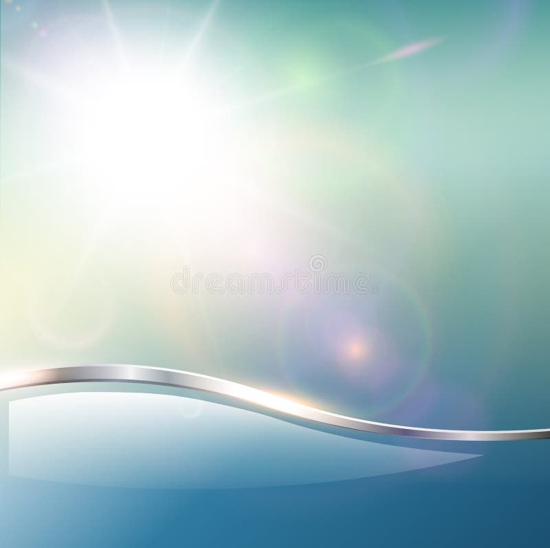 Blurry Evening Scene with Brown Field, Sun Burst Stock Vector ...