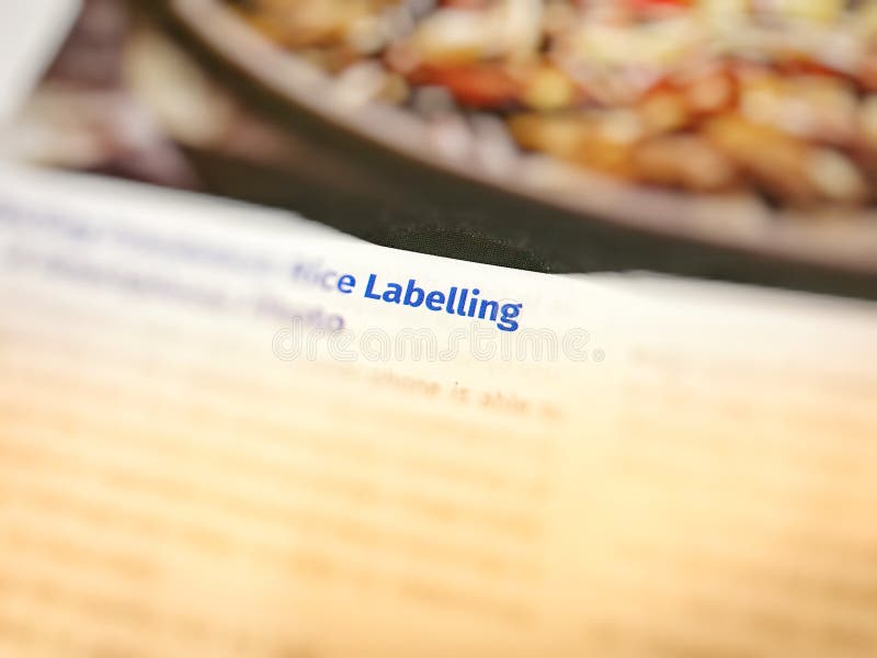 Blurry Text and Highlighting of Labelling Stock Image - Image of labels ...