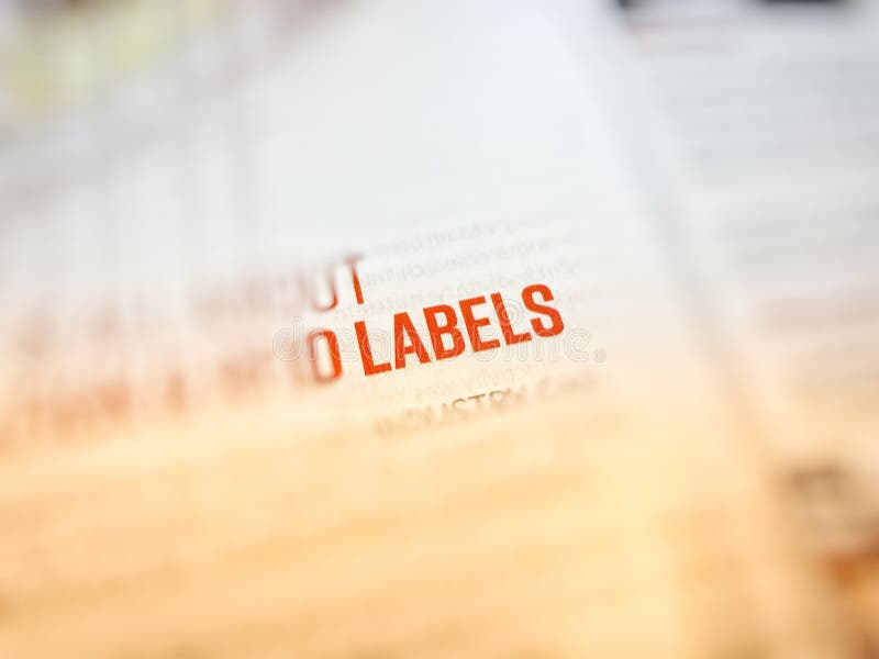 Blurry Text and Highlighting of Labels Stock Image - Image of globe ...