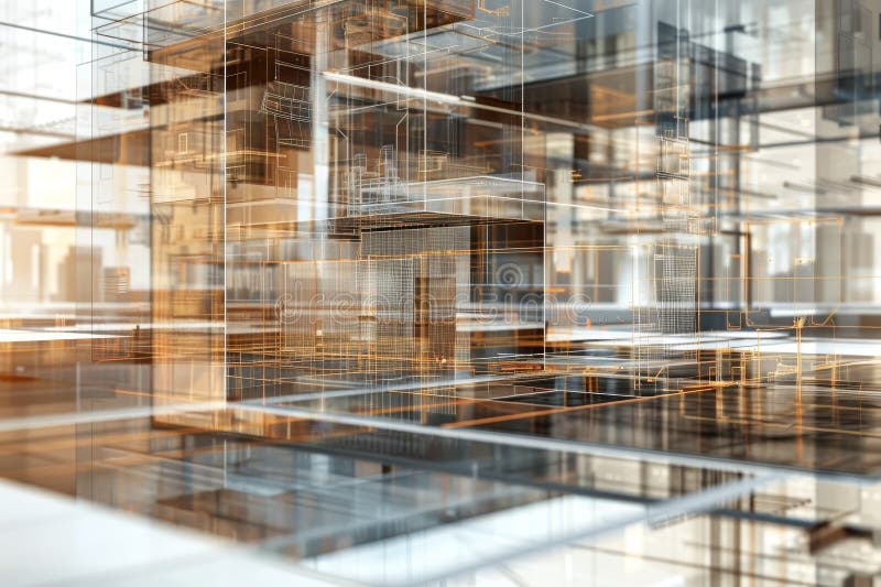 A Blurry View of a Building with Numerous Windows, Overlay of ...