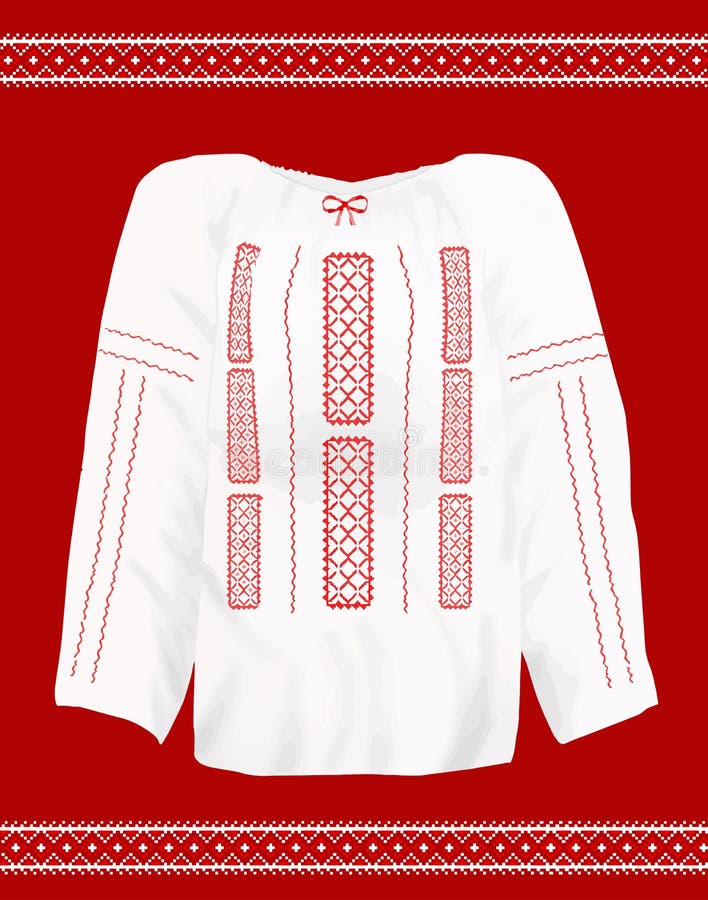 Blusa tradizionale rumena illustrazione vettoriale. Illustrazione di ...
