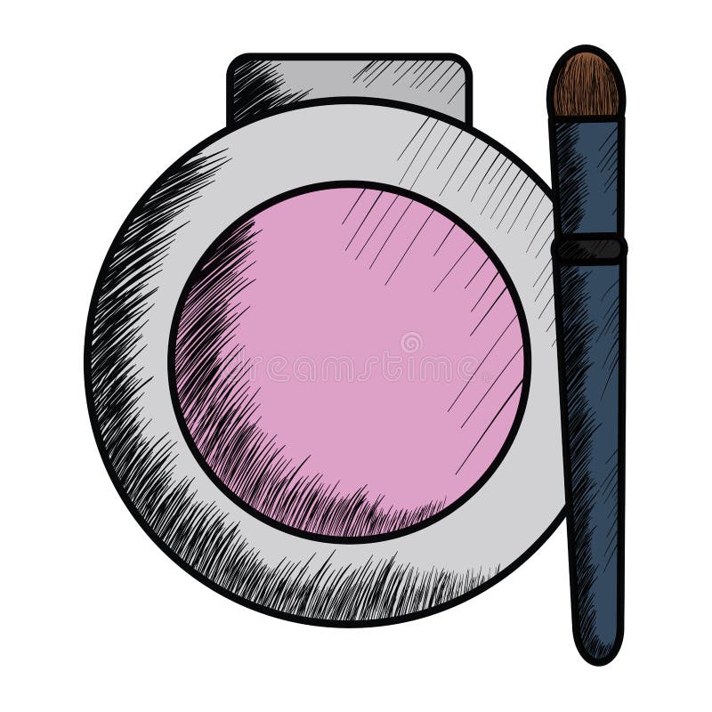 Blush and Brush Make Up Drawing Icon Stock Vector - Illustration of ...