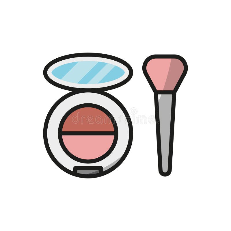 Blush Compact Make Up Beauty Icon Vector Stock Illustration ...