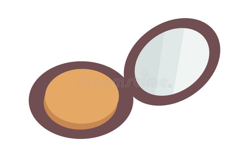 Blush with Compact Mirror Flat Icon Stock Vector - Illustration of flat ...
