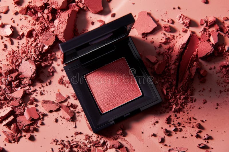 Blush Compact in a Rosy Hue for a Natural Flush. Stock Illustration ...