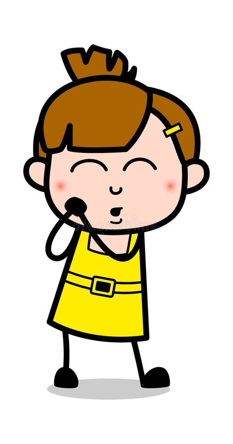 Blush - Cute Girl Cartoon Character Vector Illustration Stock ...