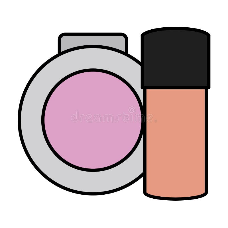 Blush make up with bottle stock vector. Illustration of powder - 154038526