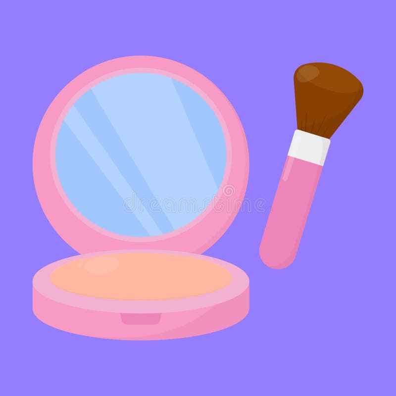 Blush Make Up Vector Illustration. Blush with Brush Vector Illustration ...