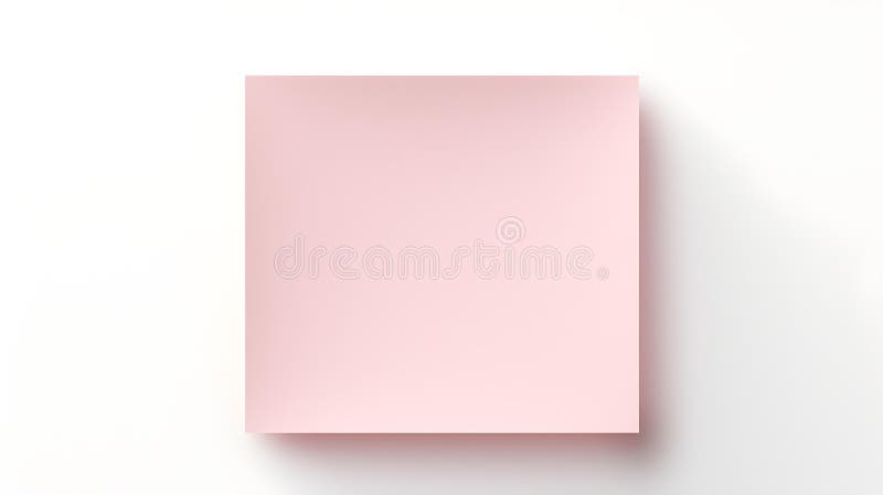 Blush Square Paper Note on a White Background. Brainstorming Template ...