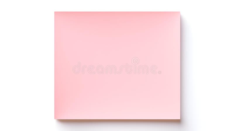 Blush Square Paper Note on a White Background. Brainstorming Template ...
