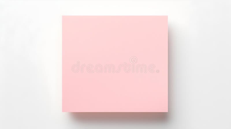Blush Square Paper Note on a White Background. Brainstorming Template ...