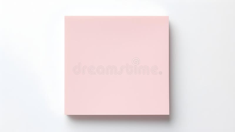 Blush Square Paper Note on a White Background. Brainstorming Template ...