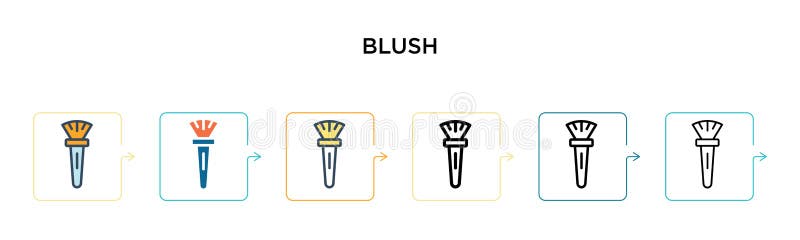 Blush Vector Icon in 6 Different Modern Styles. Black, Two Colored ...