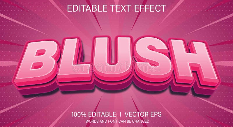 Blush Vector Text Effect with Modern Style Design Stock Vector ...