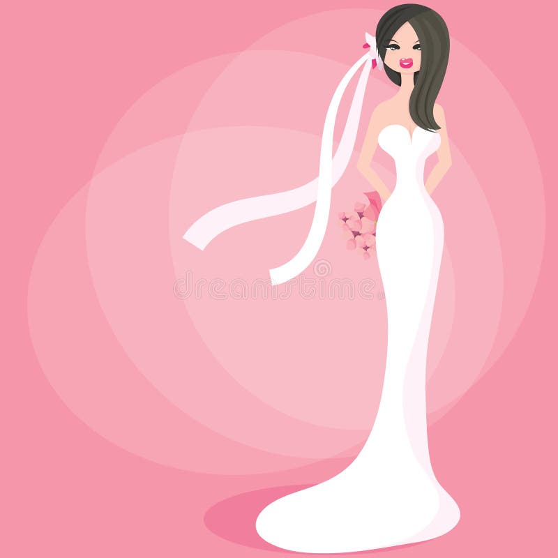 Blushing Bride stock illustration. Illustration of dress - 133693144