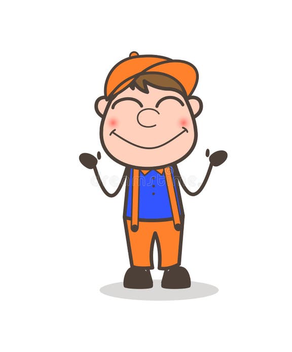 Blushing Cartoon Worker Expression Vector Stock Illustration ...