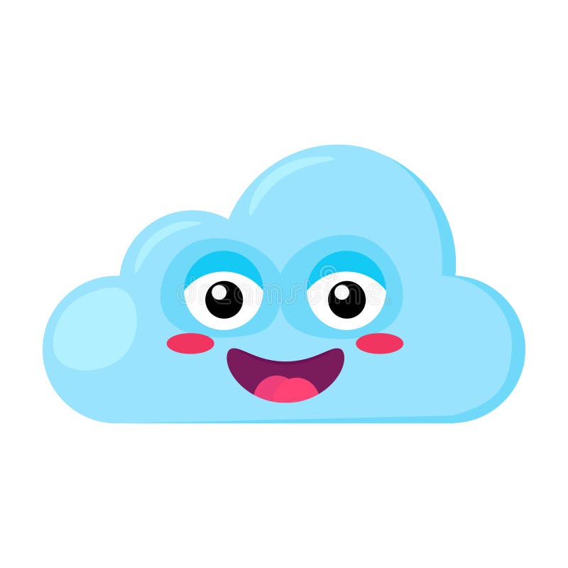 Blushing Cheeks Emoji Cloud with Embarrassed Stock Vector ...
