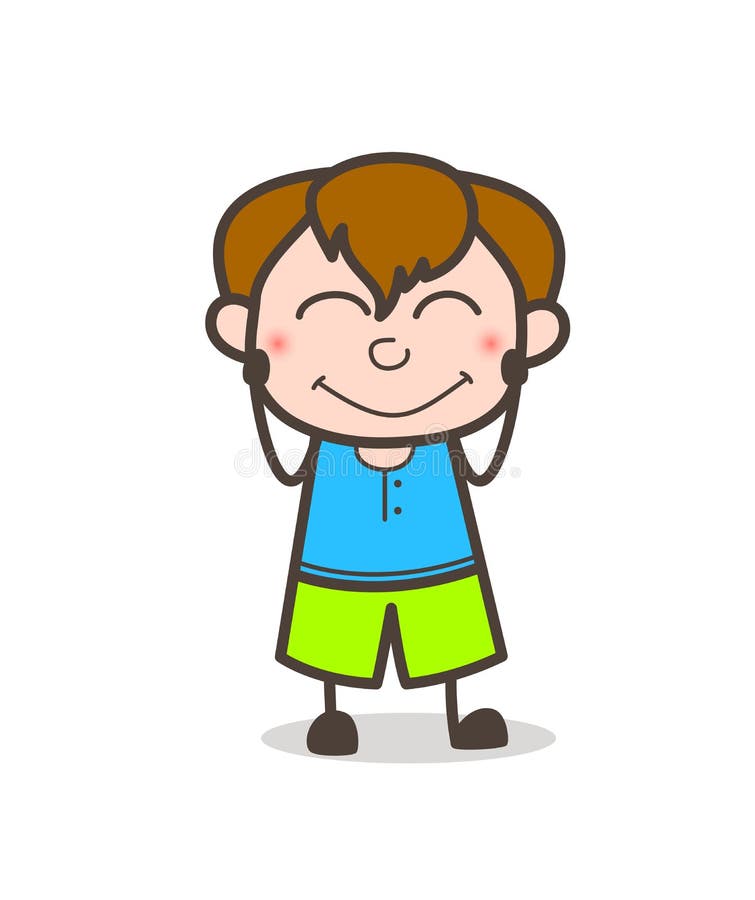 Blushing - School Boy Cartoon Character Vector Illustration Stock ...