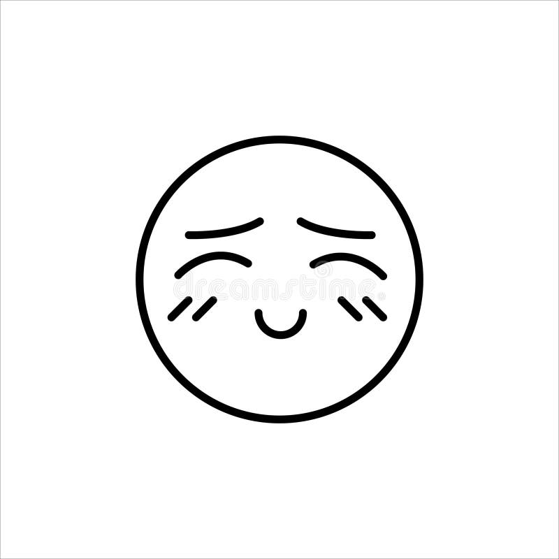 Blushing smiley face icon stock vector. Illustration of connection ...