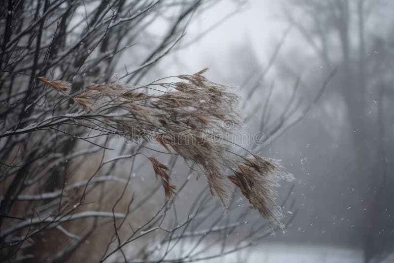 Blustery Winter Day with Snowflakes and Gusts of Wind Stock ...
