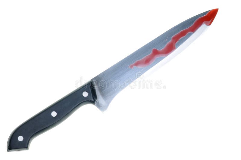 Mordwaffe-Messer Mit Blut Splats Und Tropfen Auf Schnee Stockbild ...