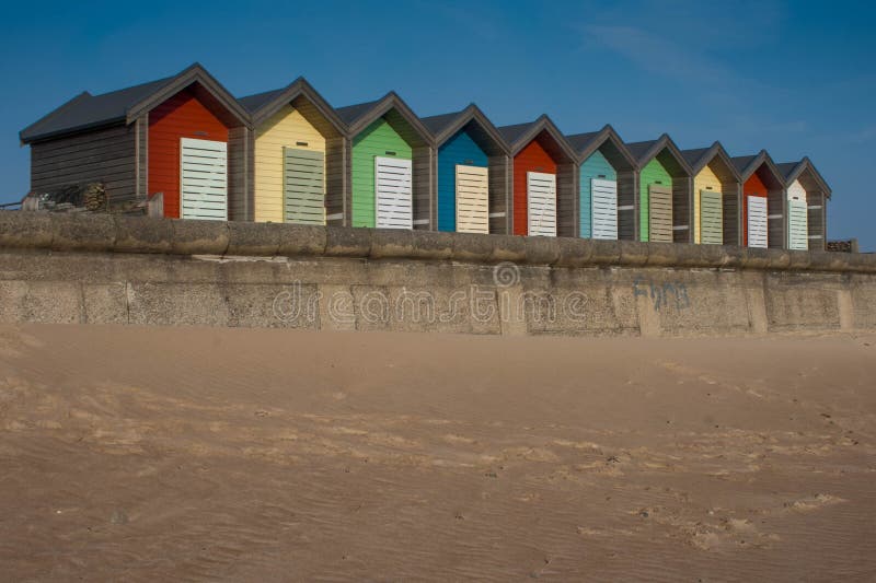 Blyth beach huts stock image. Image of promenade, coastal - 26227303
