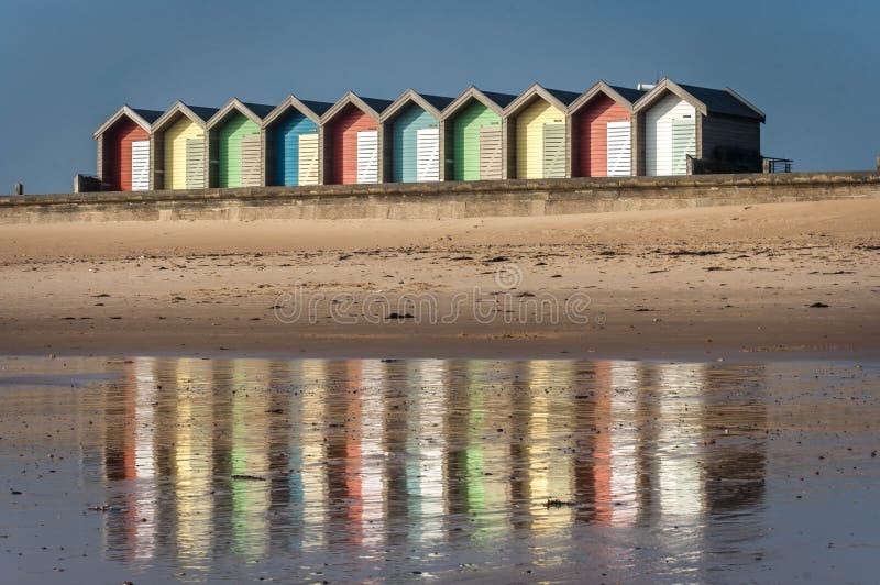 Blyth Valley Arts and Leisure Colourful Beach Huts Stock Photo - Image ...