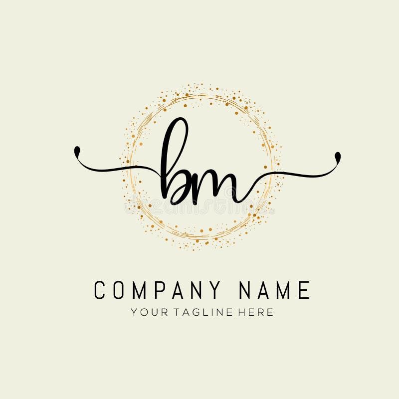 Abstract Handwriting Letter BM Logo Design Vector. Stock Vector ...
