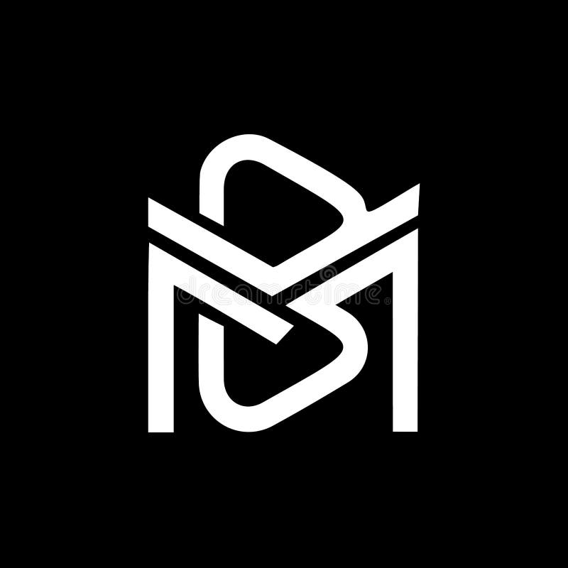 BM B M Letter Logo Design. Initial Letter BM Monogram on Black ...